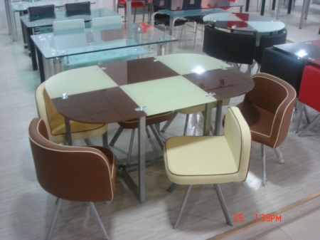 MASA STICLA SI 6 FOTOLII - SET B171 - Bucatarie, Mese bucatarie